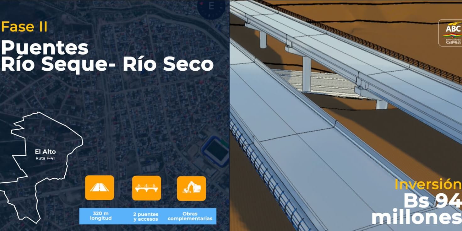 ¿Cómo serán los puentes Río Seque y Río Seco que unirán El Alto con Los ...